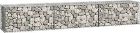 Gabionová zeď s víky z pozinkované oceli 300 x 50 x 50 cm 143591