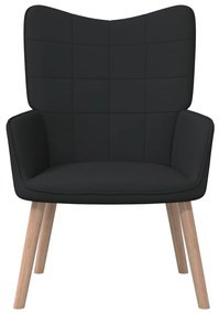 vidaXL Relaxační křeslo se stoličkou černé textil
