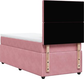 Box spring postel s matrací růžová 80 x 200 cm samet 3292207