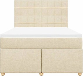Box spring postel s matrací krémová 140x190 cm textil 3291280
