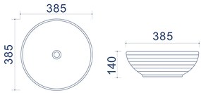 Deskové keramické umyvadlo UpTrend Cleo UP4004-2-B18 (38,5x38,5 cm)