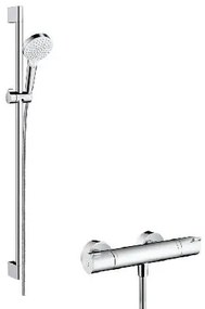 Hansgrohe Crometta - Sprchový set Vario s termostatem Ecostat 1001 CL, 2 proudy, bílá/chrom 27813400