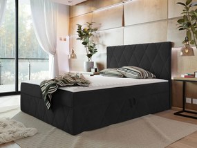 Moderní boxspring postel Silena 160x200cm, černá Magic Velvet