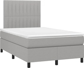 Box spring postel s matrací a LED světle šedá 120x190 cm textil 3270211