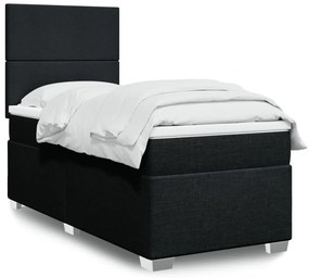 Box spring postel s matrací černá 90x200 cm textil 3292666