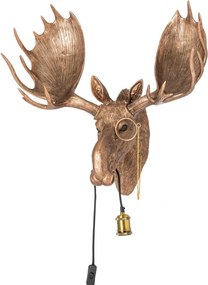 Nástěnná lampa hlava Losa z polyresinu měděné barvy – 65*38*65 cm