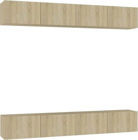 TV skříňky 4 ks dub sonoma 100 x 30 x 30 cm kompozitní dřevo 3078956