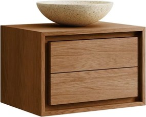 Hnědá závěsná skříňka pod umyvadlo z teakového dřeva 60x40 cm Kenta – Kave Home