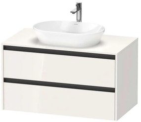 Duravit Ketho.2 - Umyvadlová skříňka s výřezem 57x100x55 cm, 2 zásuvky, lesklá bílá K24896022220000
