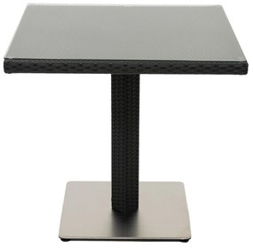 DEOKORK Zahradní ratanový stůl GINA 80x80 cm (černá)
