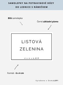LISTOVÁ ZELENINA - Samolepka s rámečkem na dózy do lednice, 6 x 4 cm