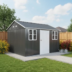 Plechový zahradní domek na nářadí, antracitová, 3,6x3,1x2,5 m, GABKO