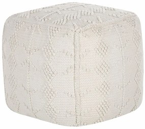 Bavlněný puf 40 x 40 cm bílý WARANGAL Beliani