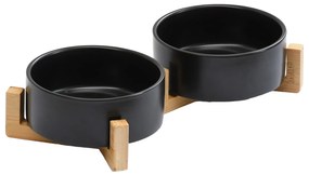 Sada 2 ks keramických misek pro psy a kočky Jax 450 ml černá