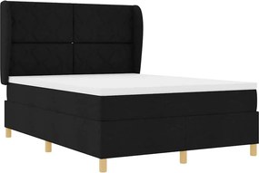 Postel s boxspringem s čelo Černý 200 x 160 cm textil 3340825