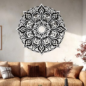 dřevo života 4 vrstvá mandala SEBEDŮVĚRU Zvolte rozměr (cm): 80x80, Zvolte barvu dekoru: Černá-Bílá
