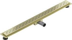 Mexen Flat, lineární podlahový žlab 90 cm, M12, zlatá matná, 1A21090-15