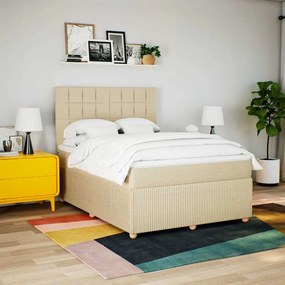 Box spring postel s matrací krémová 140x200 cm textil 3292084