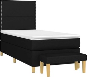 Box spring postel s matrací černá 90x190 cm textil 3137039