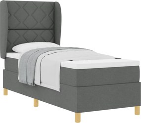 Postel s boxspringem s čelo Tmavě šedá 200 x 80 cm textil 3340782
