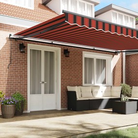 Stahovací markýza oranžová a hnědá 500 × 300 cm 3331223