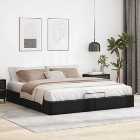 Osmanský rám postele bez matrace černá 160x200 cm umělá kůže 3310809