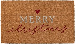 Hnědá kokosová rohožka Merry Christmas - 75*45*1 cm