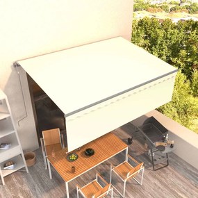Automatická zatahovací markýza s roletou 4 x 3 m krémová 3069427