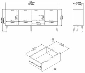 Tvilum Komoda Retro 454 bílá/dub sonoma