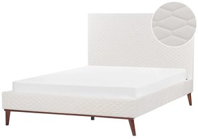 Sametová postel 140 x 200 cm bílá BAYONNE Beliani