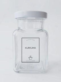 Samolepka na kořenky KURKUMA průhledná 3 × 4 cm základní písmo
