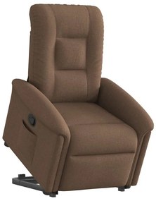 Zvedací polohovací křeslo hnědé textil 3303258
