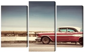 Vícedílný obraz Staré Americké Retro Auto Nedostatek Nedostatek Přírodní plátno 120x80