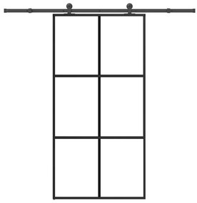 Posuvné dveře s kováním 102x205 cm ESG sklo a hliník 3332820