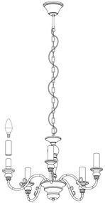 Eglo 49851 - Lustr CAPOSILE 5xE14/40W/230V