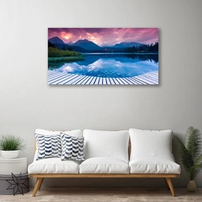 Obraz na plátně Hora Jezero Krajina 120x60 cm