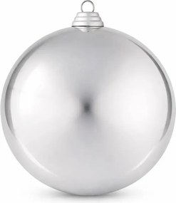 Velká vánoční koule 20 cm, stříbrná, lesklá, UV