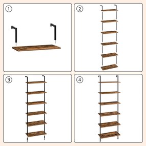 Knihovna Vasagle Zorami 60 cm černá/hnědá