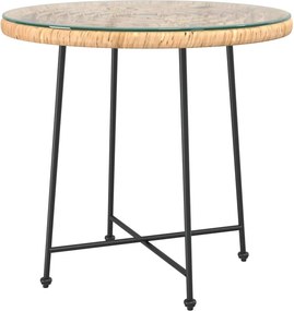 Jídelní stůl Ø 80 cm tvrzené sklo a ocel 319436