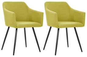 Petromila Dining Chairs 2 pcs Green Fabric