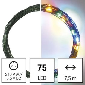 LED Vánoční venkovní řetěz 75xLED/12,5m IP44 multicolor