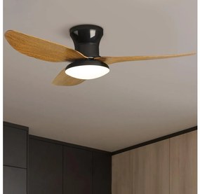 Brilagi-LED Stmívatelný stropní ventilátor LED/30W/230V 3000-6500K černá/hněd+DO