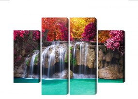 Vícedílný obraz Vodopád V Hlubokém Lese Nedostatek Nedostatek Plátno Canvas 200x150