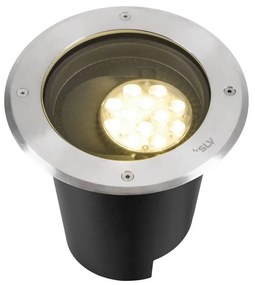 LA 1009168 DASAR® L svítidlo do země, asymetrické, 3000K, 70°/40°, IP65/IP67, kulaté, nerezová ocel / černá - BIG WHITE (SLV)