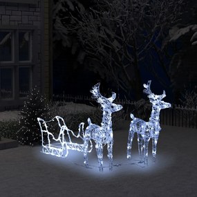 Vánoční sobi se sáněmi 160 LED 130 cm akryl - Default Title