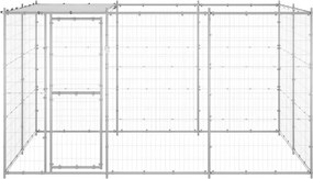 Venkovní psí kotec se střechou pozinkovaná ocel 7,26 m² 3082303