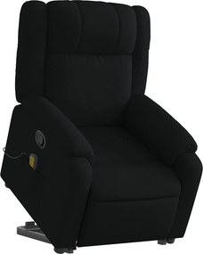 Zvedací masážní polohovací křeslo černé textil 3205216