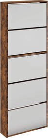 Botník se zrcadlem 5patrový kouřový dub 63 x 17 x 169,5 cm 3228283