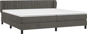 Box spring postel s matrací tmavě šedá 200x200 cm samet 3131100