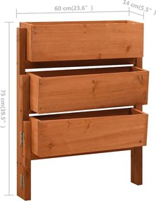 Zahradní truhlík skládací oranžový 60x14x75 cm masivní jedle 314840